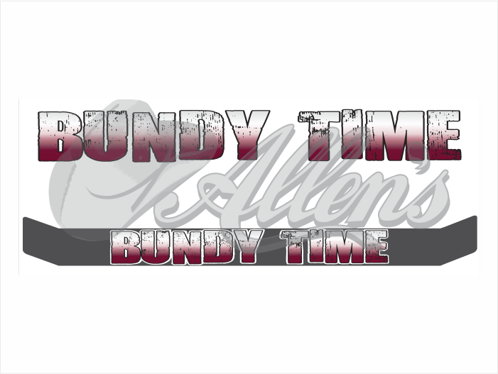 'Bundy Time' Bug Deflector Name Sticker – Allens Tint & Signs