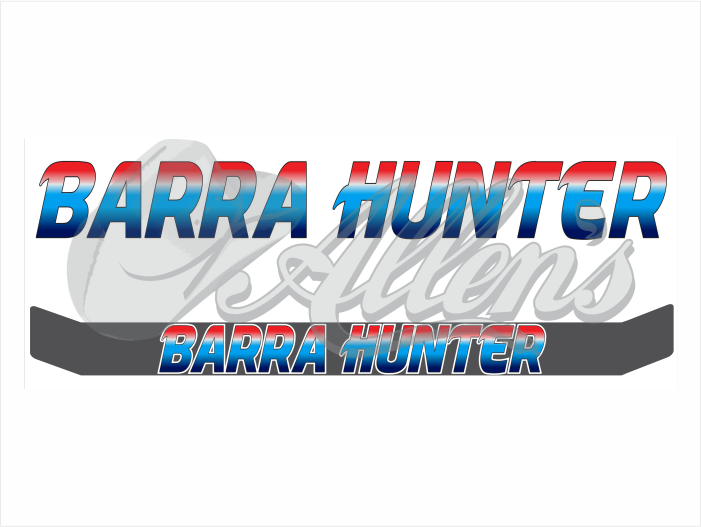 'Barra Hunter' Bug Deflector Name Sticker – Allens Tint & Signs